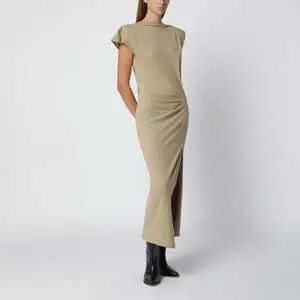 Isabel Marant Étoile ISABEL MARANT Light Bronze Nadela Draped Jersey Dress Metal