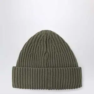 Stone Island Ribbed Wool Beanie With Compass Patch