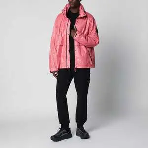 Stone Island Geranium Glossy Nylon Jacket - Pink