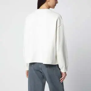 MAISON MARGIELA Ecru Logo Print Fleece Sweatshirt