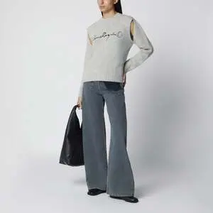 MAISON MARGIELA Sweater With Calligraphic Print - Grey