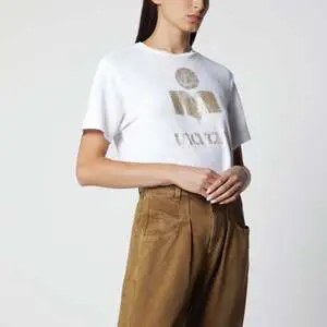 Isabel Marant Étoile Zewel Logo Short-sleeve Linen T-shirt - White