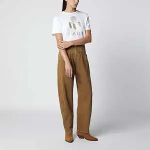Isabel Marant Étoile Zewel Logo Linen T-shirt - White