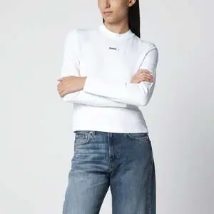 Jacquemus Le Gros Grain Long Sleeve Stretch Cotton T-shirt - White