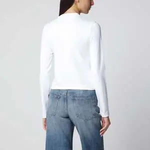 Jacquemus Le Gros Grain Long Sleeve Stretch Cotton T-shirt - White