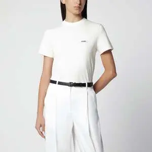 Jacquemus Light Fitted T-shirt With Grosgrain Logo - Beige