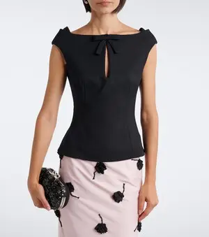 SHUSHU/TONG Bow-detail Off-shoulder Top