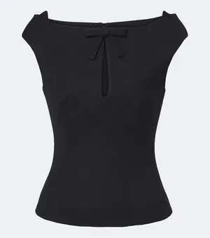 SHUSHU/TONG Bow Detail Off-shoulder Top - Blue