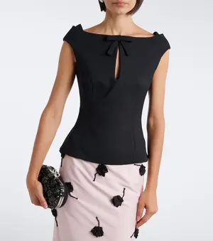 SHUSHU/TONG Bow Detail Off-shoulder Top