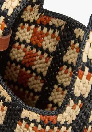 A.p.c. Woven Raffia Bag With Embossed Logo Detail
