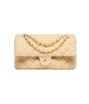 Chanel Maxi Flap Bag In Grained Calfskin - Beige