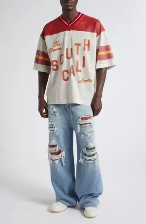 Amiri Perforated Leather Football Jersey