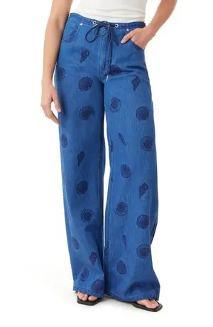 Habitual Lia Seashell High Waist Wide Leg Jeans