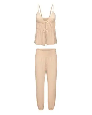 ADORE ME Paulina Cami And Pants Pajama Set - Light Beige