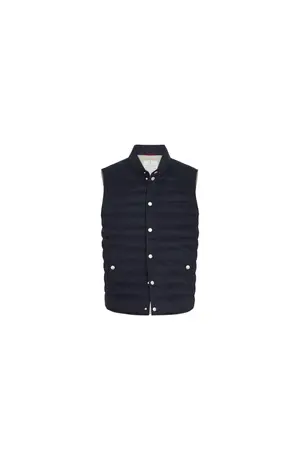 Brunello Cucinelli Lightweight Cashmere Flannel Down Vest