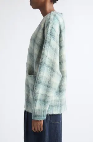 R13 Plaid Alpaca-blend Cardigan