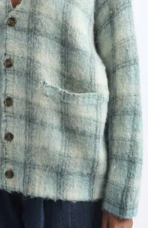 R13 Plaid Alpaca-blend Cardigan