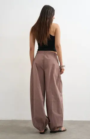 Topshop Tie Waist Elastic Cuff Pants