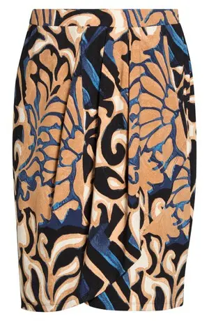 NIC+ZOE Deco Blooms Knit Faux-wrap Skirt