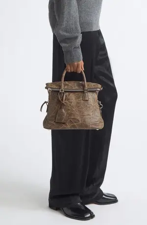 MAISON MARGIELA 5ac Soft Mini Leather Crossbody Bag - Brown
