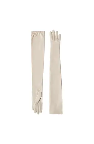 Brunello Cucinelli Nappa Leather Long Gloves - White