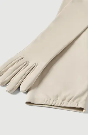 Brunello Cucinelli Nappa Leather Long Gloves - White