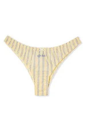ETAM Benicio Striped Cotton Brazilian Panties