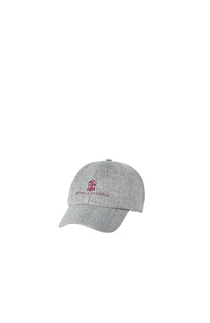 Brunello Cucinelli Alpaca, Wool And Silk Chevron Baseball Cap