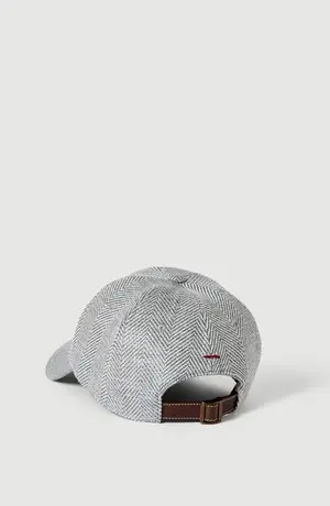Brunello Cucinelli Alpaca, Wool And Silk Chevron Baseball Cap
