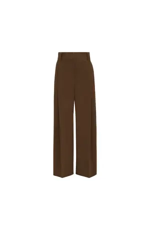 Brunello Cucinelli Stretch Cotton Moleskin Loose Sartorial Trousers With Monili Decoration