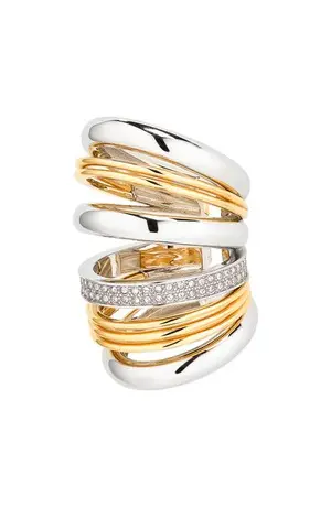 Rabanne Punk Two-tone Single Ear Cuff - Gold/silver