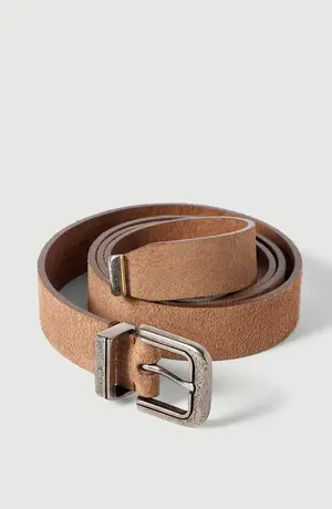 Brunello Cucinelli Reversed Leather Belt - Hazelnut