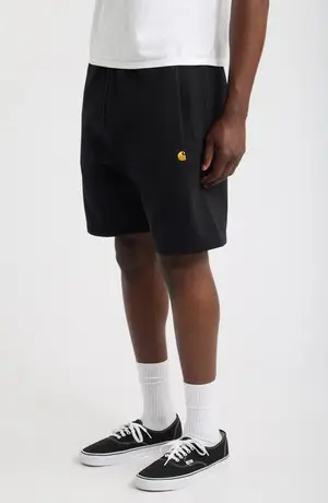 Carhartt Work In Progress Chase Sweat Shorts - Black/gold