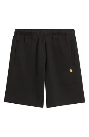 Carhartt Work In Progress Chase Sweat Shorts - Black/gold