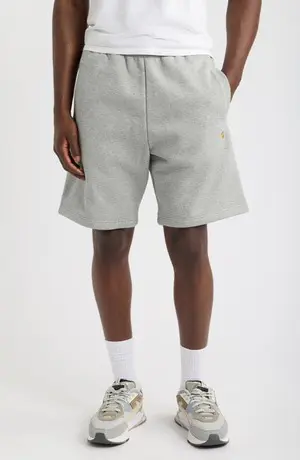 Carhartt Work In Progress Chase Sweat Shorts - Grey Heather/gold