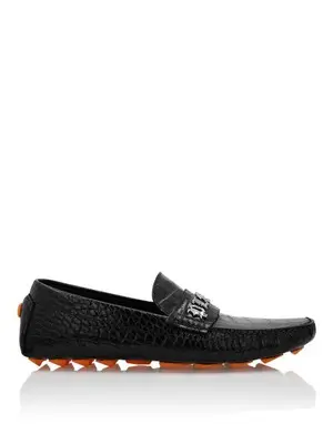 Philipp Plein Printed Crocco Leather Drivers Shoes