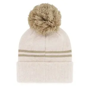 '47 Michigan Wolverines Core & Inline Latte Cuffed Knit Hat With Pom