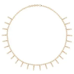 LINDA FIORE Amalei 18k Gold Vermeil Necklace With Creme Enamel - White
