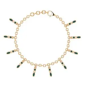 LINDA FIORE Amalei 18k Gold Vermeil Bracelet Dark Enamel - Green