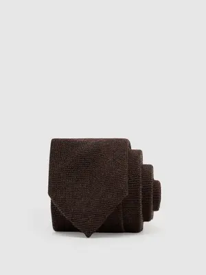 REISS Romolo Tie - Chocolate Brown