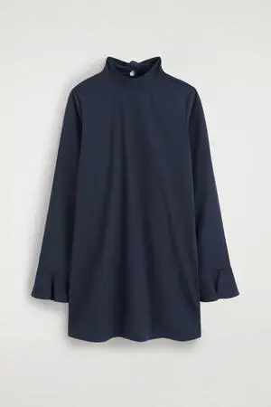Cos Flared-cuff Cotton Mini Dress