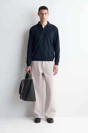 Cos Contrast-tipped Cotton-pique Polo Shirt