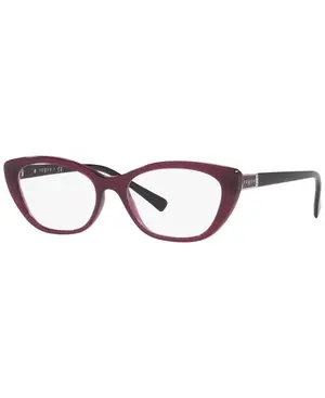 VOGUE EYEWEAR Oval Eyeglasses With Embellishments - Transparent Dark Cherry