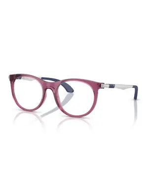 Ray-ban Ray-Ban Jr Child Full Rim Round Frame Eyeglasses Transparent Violet