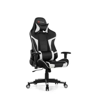 GOUUN Reclining Swivel Massage Gaming Chair With Lumbar Support - White