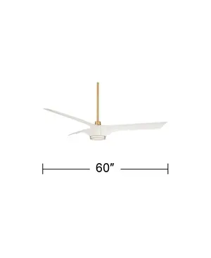 CASA VIEJA 60" Artistry Soft Brass Led Damp Ceiling Fan
