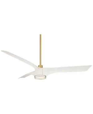 CASA VIEJA 60" Artistry Soft Brass Led Damp Ceiling Fan