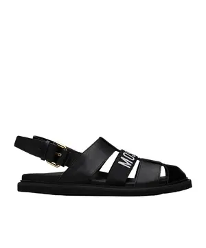 Moschino Open-toe Flat Sandals - Black