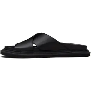 Moschino Plaque Cross-strap Flat Sandals