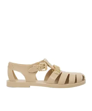 Moschino Jelly Logo Sandals - Beige